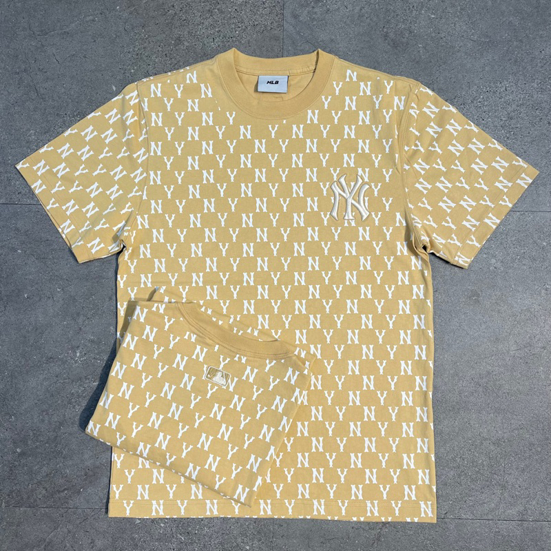 [Chính Hãng] ÁO THUN MLB ALL OVER COLLAR MONOGRAM NEW YORK YANKEES (3ATSM1023-50BGD) | Shopee ...
