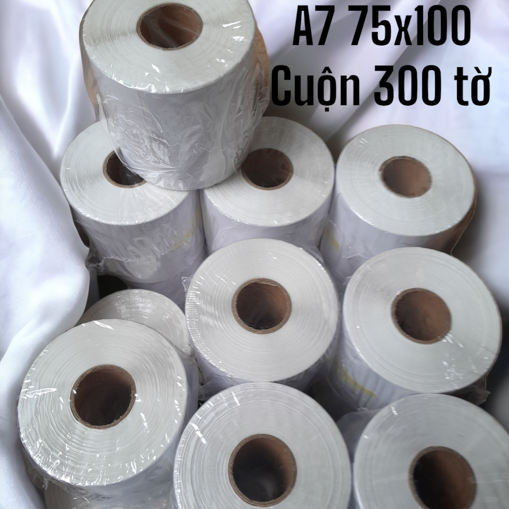 Giấy in nhiệt A6 100x150 A7 75x100 500 tờ tự dính in vận đơn shopee ...