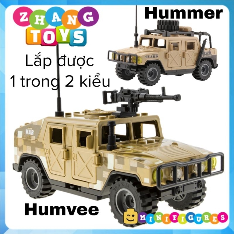 Đồ chơi Xếp hình Xe bọc thép Hummels Humvee HMMWV M1114 gồm 72 hình lắp ...