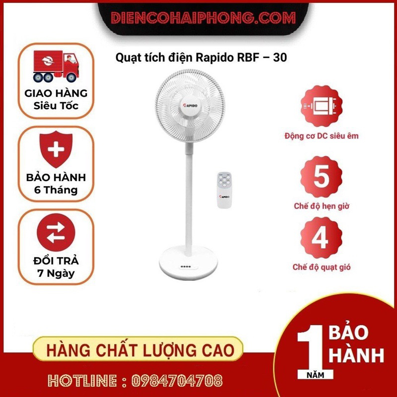Quạt tích điện Rapido RBF – 30 | Shopee Việt Nam