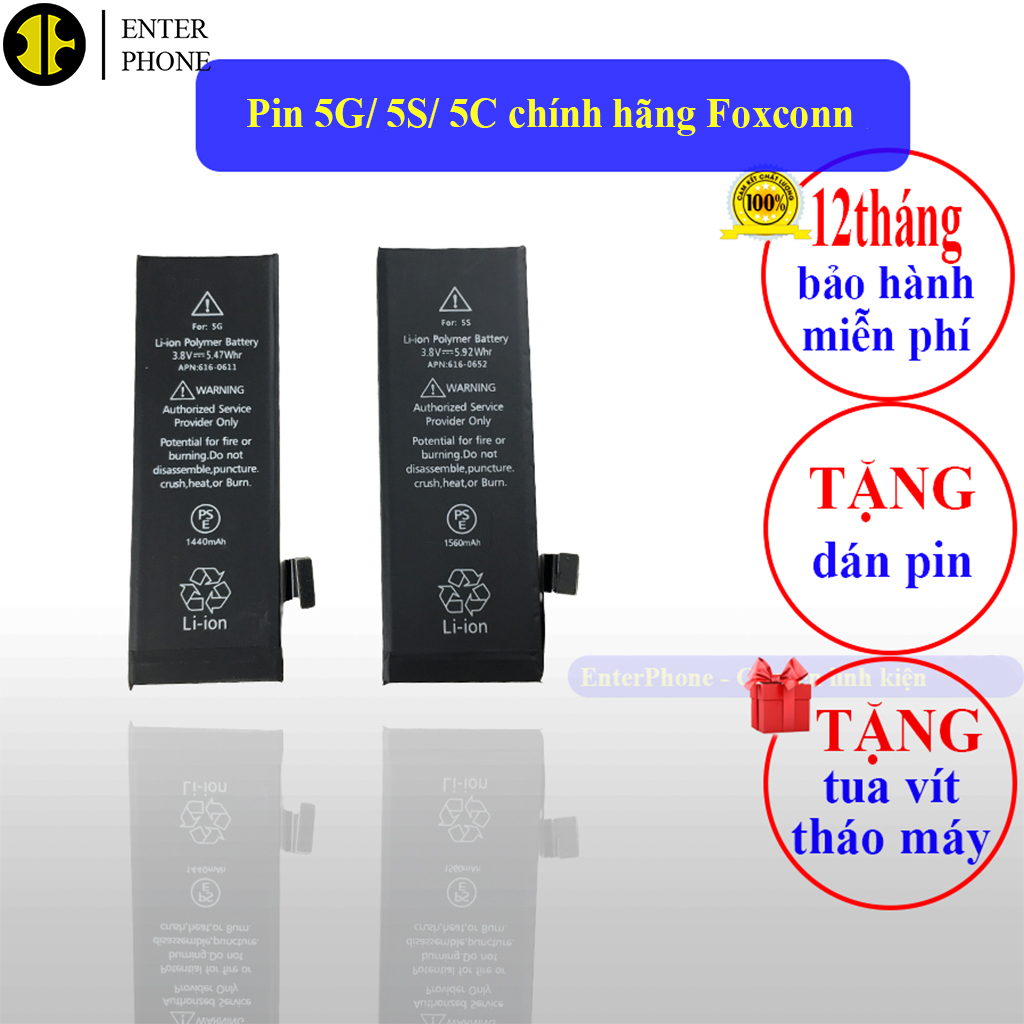 Pin 5G/ 5S/ 5C/ 5SE chính hãng EnterTech bảo hành 12 tháng. | Shopee ...