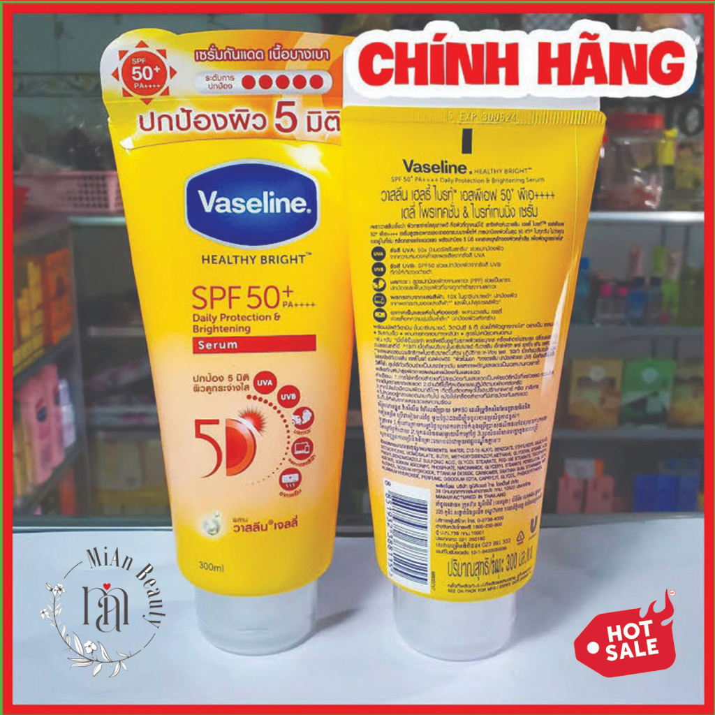 Kem chống nắng body Vaseline 50X SPF 50 PA++Thái Lan mẫu mới nhất bật tone da hồng hào 300ml ...