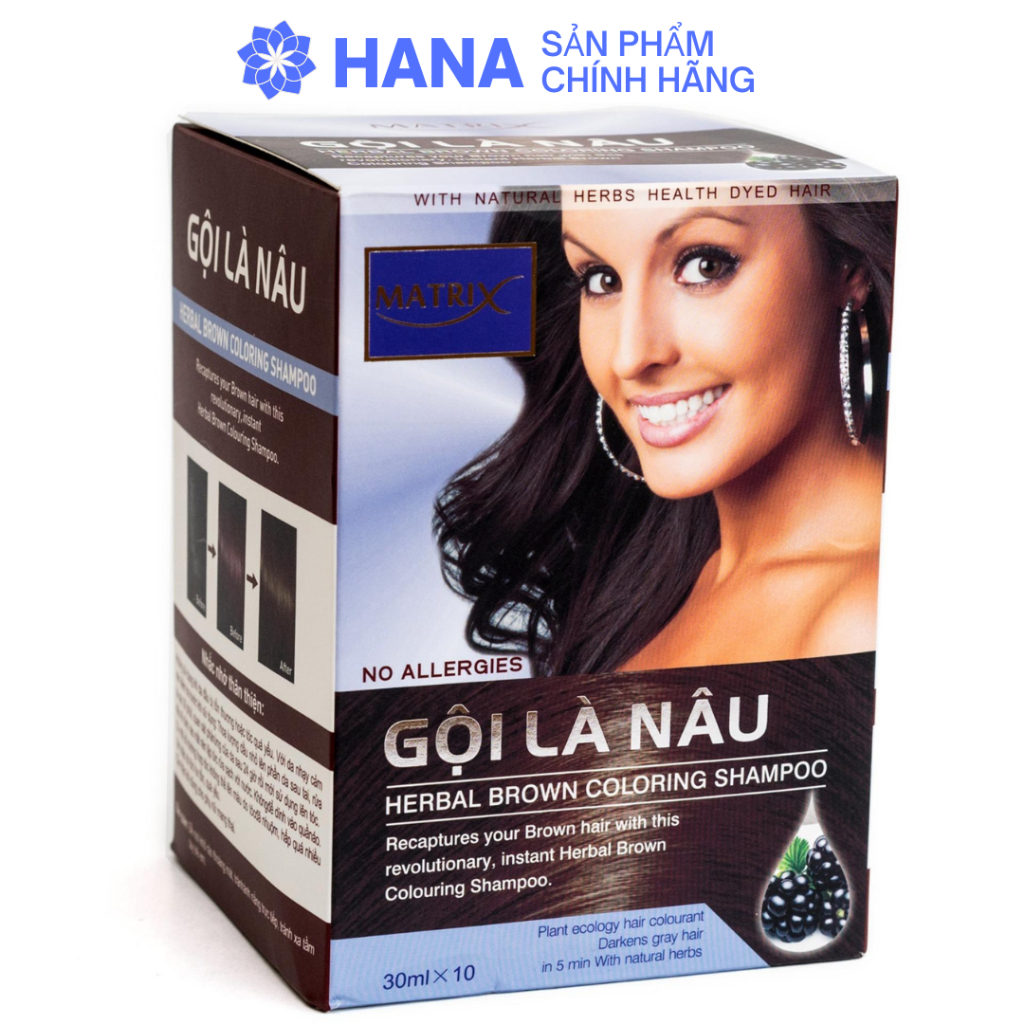 Dầu gội nhuộm tóc Gội Là Nâu Matrix hộp 10 gói | Shopee Việt Nam