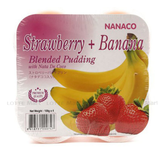 Thạch Dừa Pudding Nanaco Vị Dâu Chuối Lốc 108G | Shopee Việt Nam