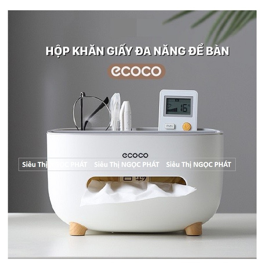 Hộp Đựng Giấy Để Bàn Ecoco _Có Giá Để Điện Thoại - Hộp Để Giấy Ăn | Shopee Việt Nam