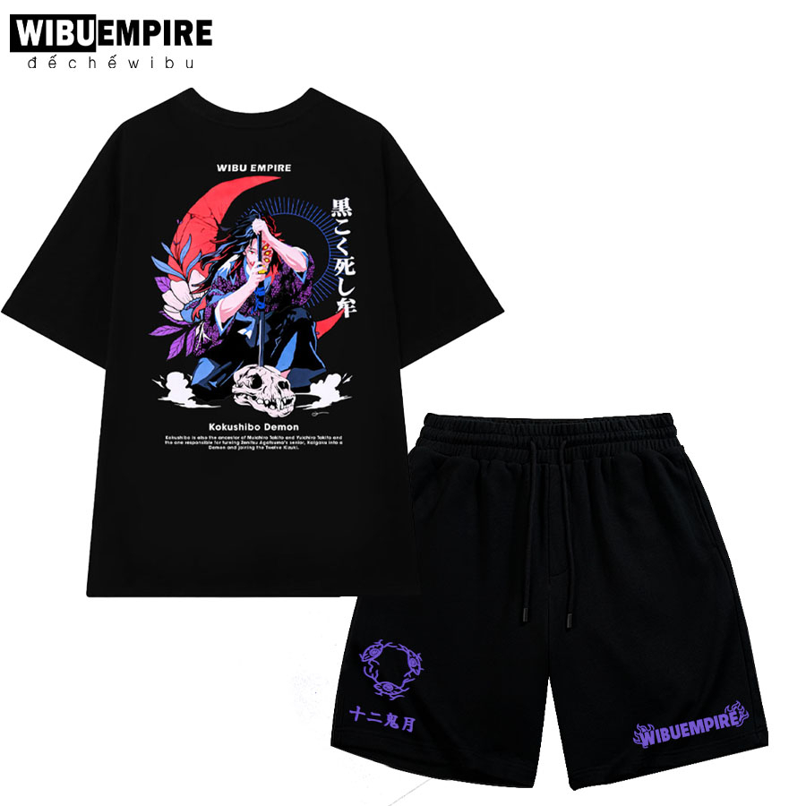 WIBU EMPIRE | Áo Thun + Quần Short Thượng Huyền Nhất Kokushibo | Anime ...