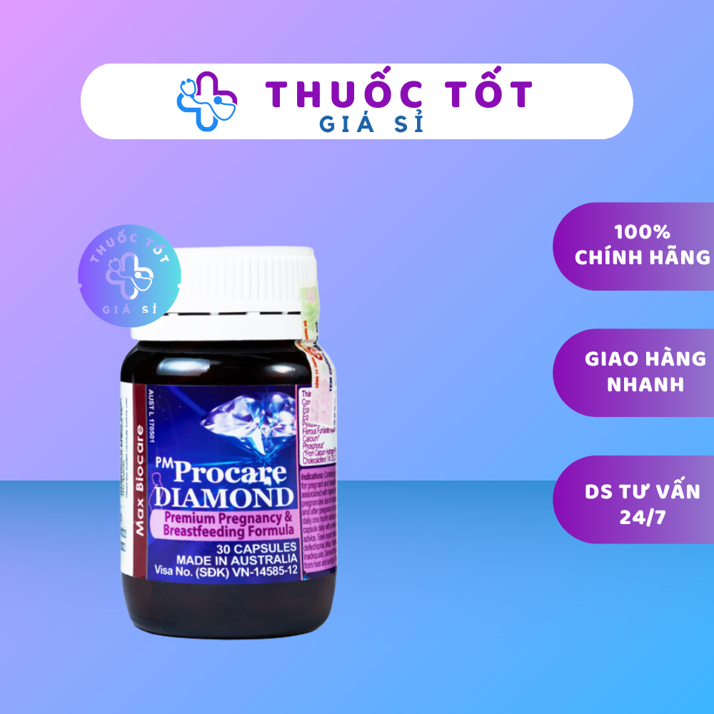 PM Procare DIAMOND lọ 30 viên Vitamin cho bà bầu ( Hàng chính hãng của ...