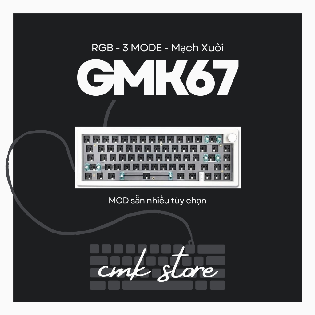 [sẵn] - KIT Bàn Phím Cơ Custom Zouya GMK67 - 3 Mode - Gasket - Mạch Xuôi - Plate PC [BUILD SẴN ...
