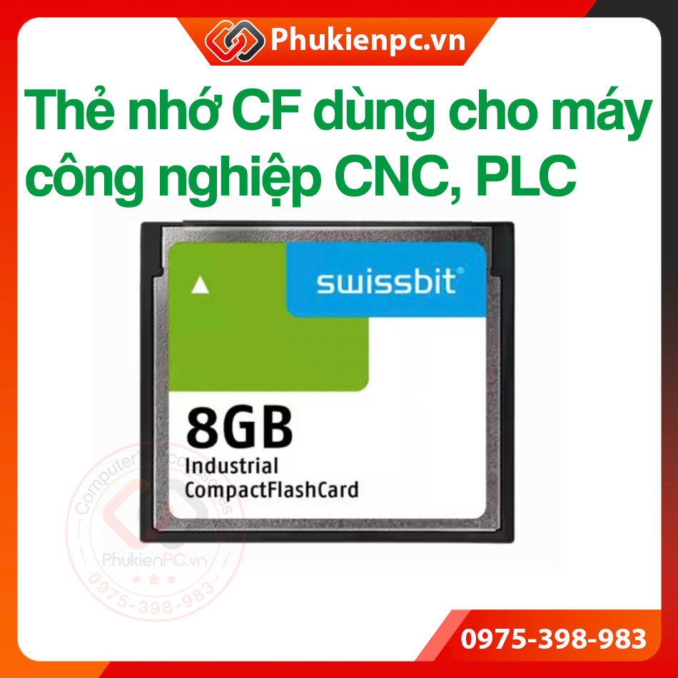 Thẻ nhớ CF Swissbit 8GB - Compact Flash industrial Card. Dùng cho máy ...