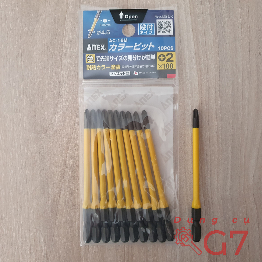 Mũi vít 4 cạnh chuôi lục giác Anex AC-16M+2x100 Made in JaPan | Shopee ...