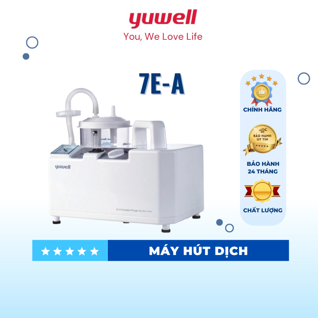 Máy hút dịch mũi, hút đờm 1 bình YUWELL 7E-A (gia đình) dùng cho người lớn và trẻ em chính hãng ...