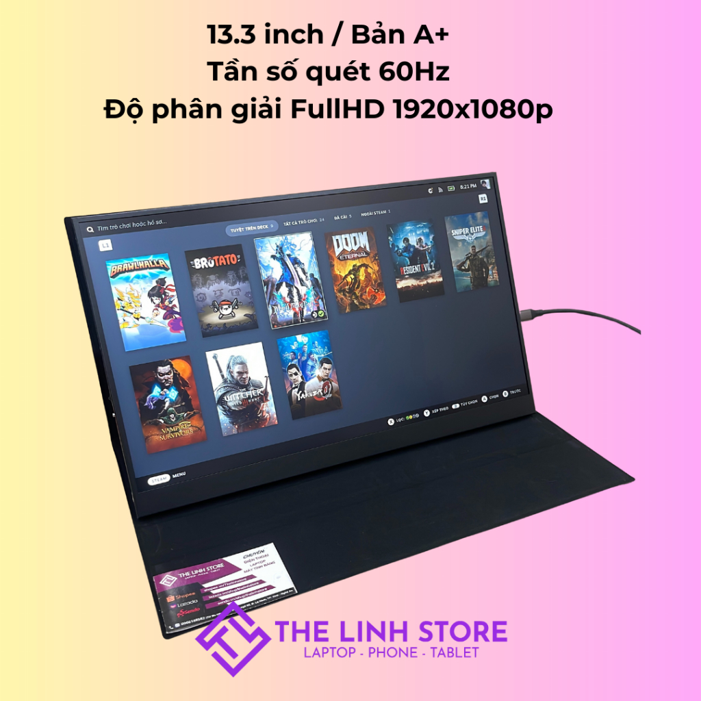 Màn hình di động 13 inch IPS 2.5K 100% sRGB Type-C ThunderBolt - Tặng ...