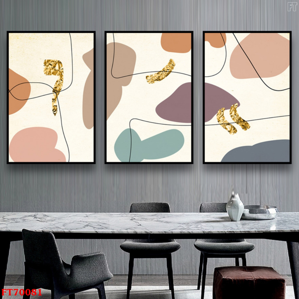 Bộ 3 Tranh Tráng Gương Hình Khối Trẻ Trung Hiện Đại Hiện Đại Trang Trí ...