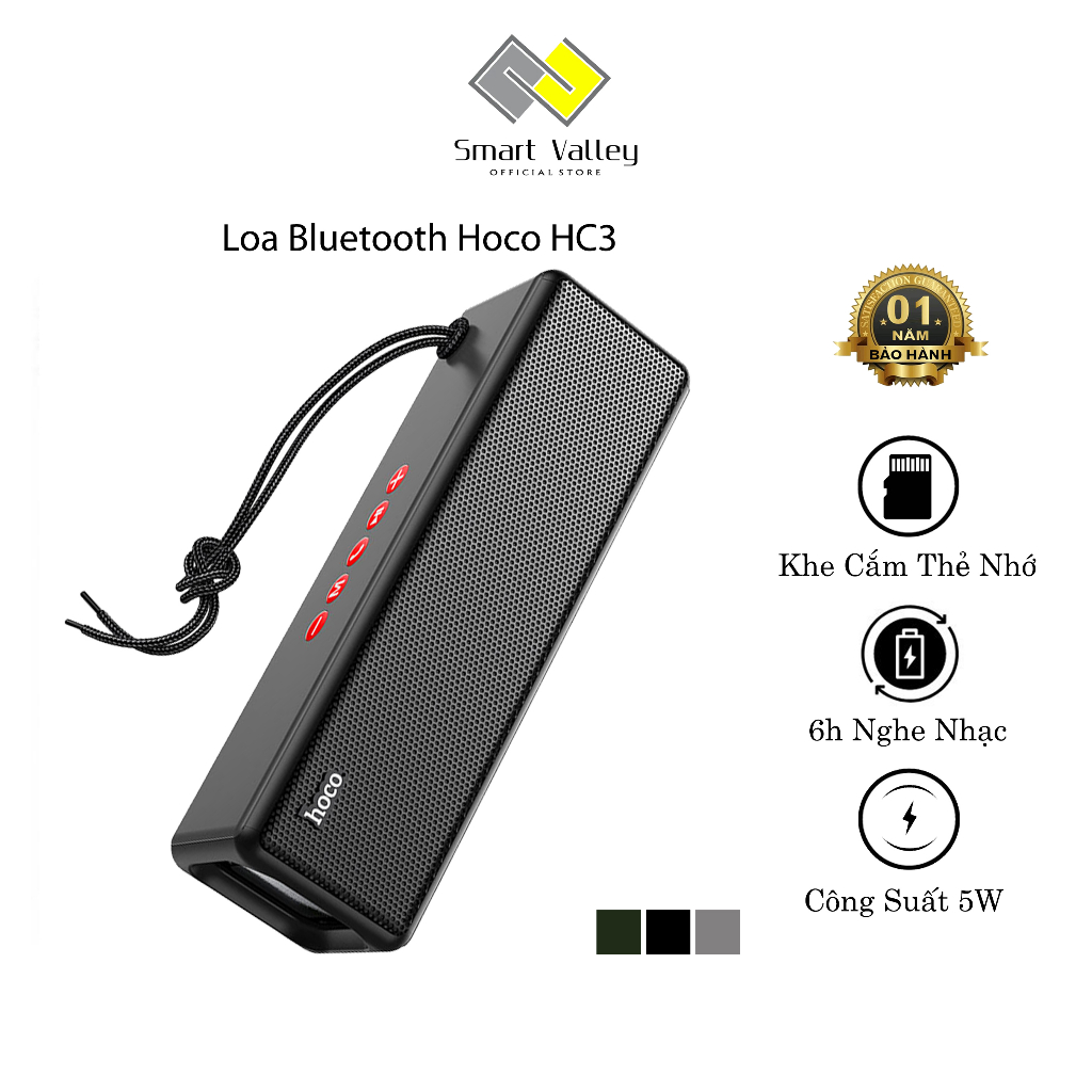 Loa Bluetooth Hoco HC3, Hỗ Trợ Khe Cắm Thẻ Nhớ, USB, Pin 2400mAh, 6H ...