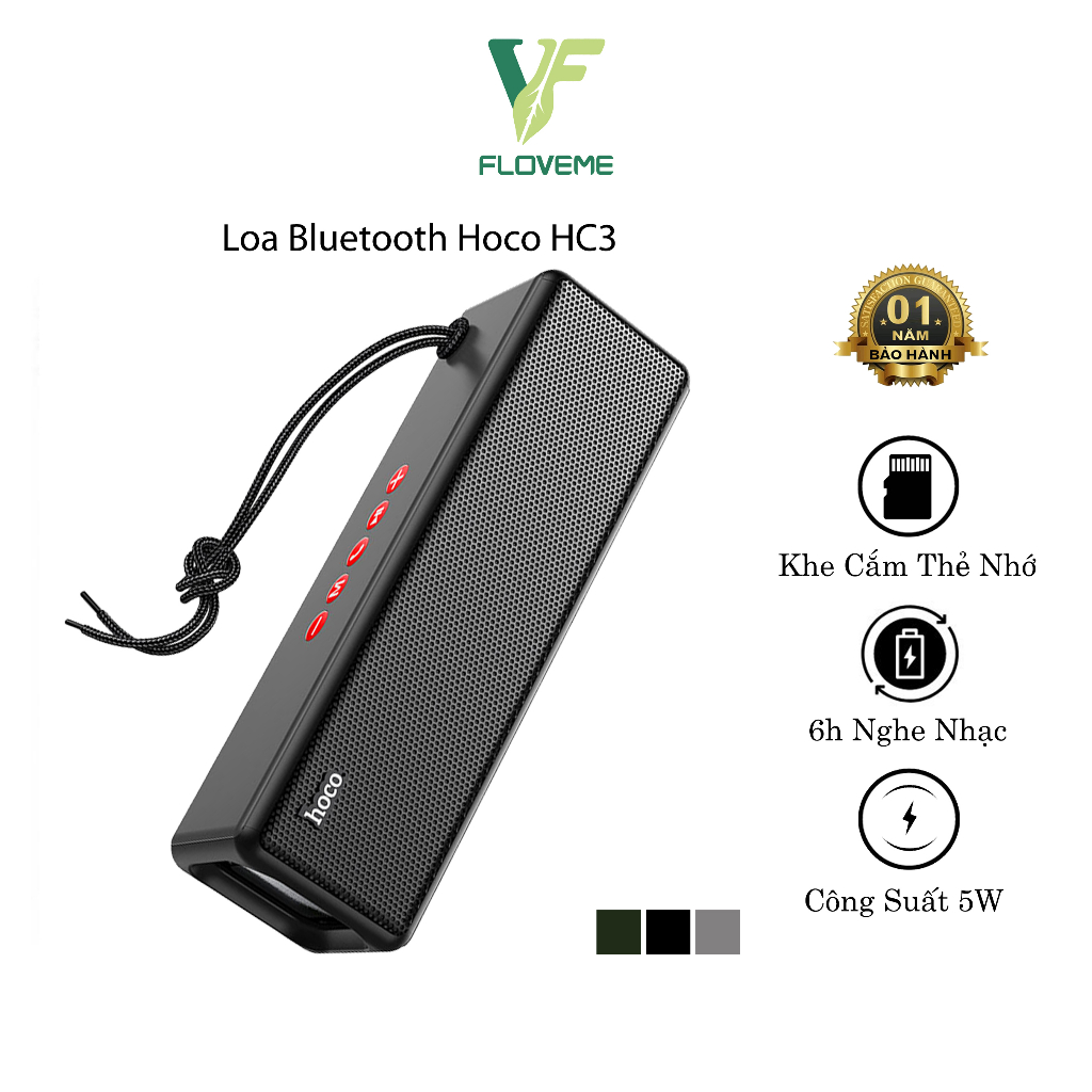 Loa Bluetooth Hoco HC3, Hỗ Trợ Khe Cắm Thẻ Nhớ, USB, Pin 2400mAh, 6H ...
