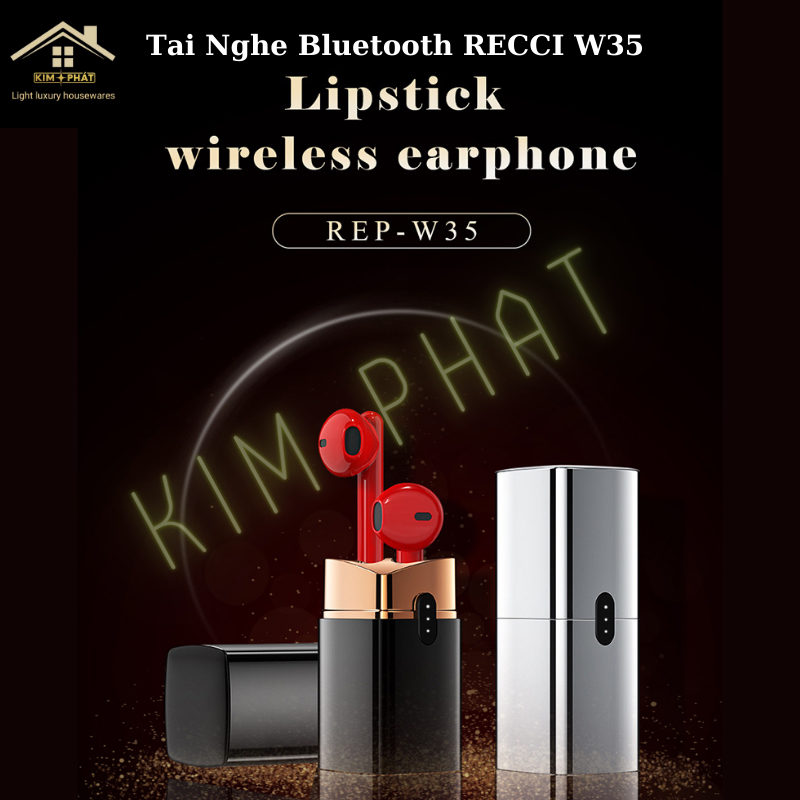 Tai Nghe Bluetooth RECCI W35 LIPSTCK WIRELESS EARPHONE - âm thanh HD ...