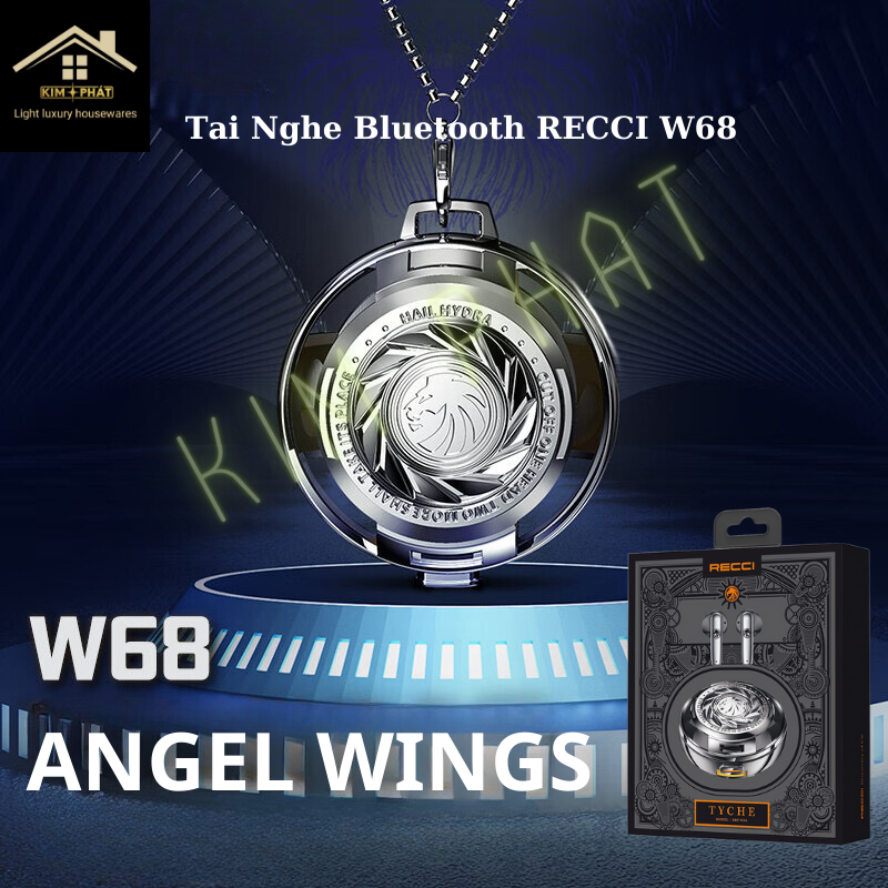 Tai Nghe Bluetooth RECCI W68 Angle-Wing Wireless- chất lượng âm thanh HIFI- loa F13 composite ...