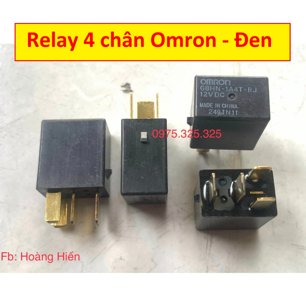 Relay 4 chân Omron ĐEN - cao, chất lượng như Bosch Mitsuba Denso Nais Seido mazda honda rờ le ...