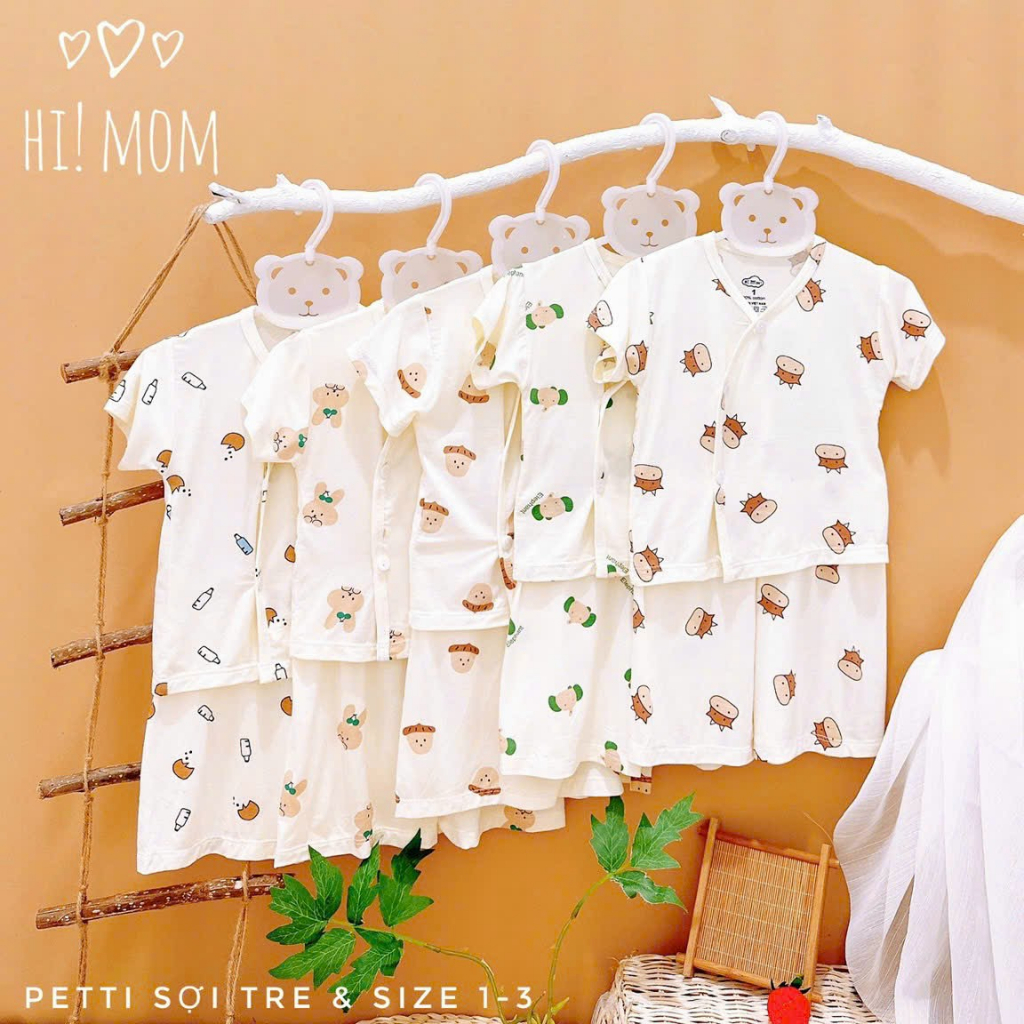 Bộ sơ sinh cộc tay chất pettit thun lạnh Himon | Shopee Việt Nam