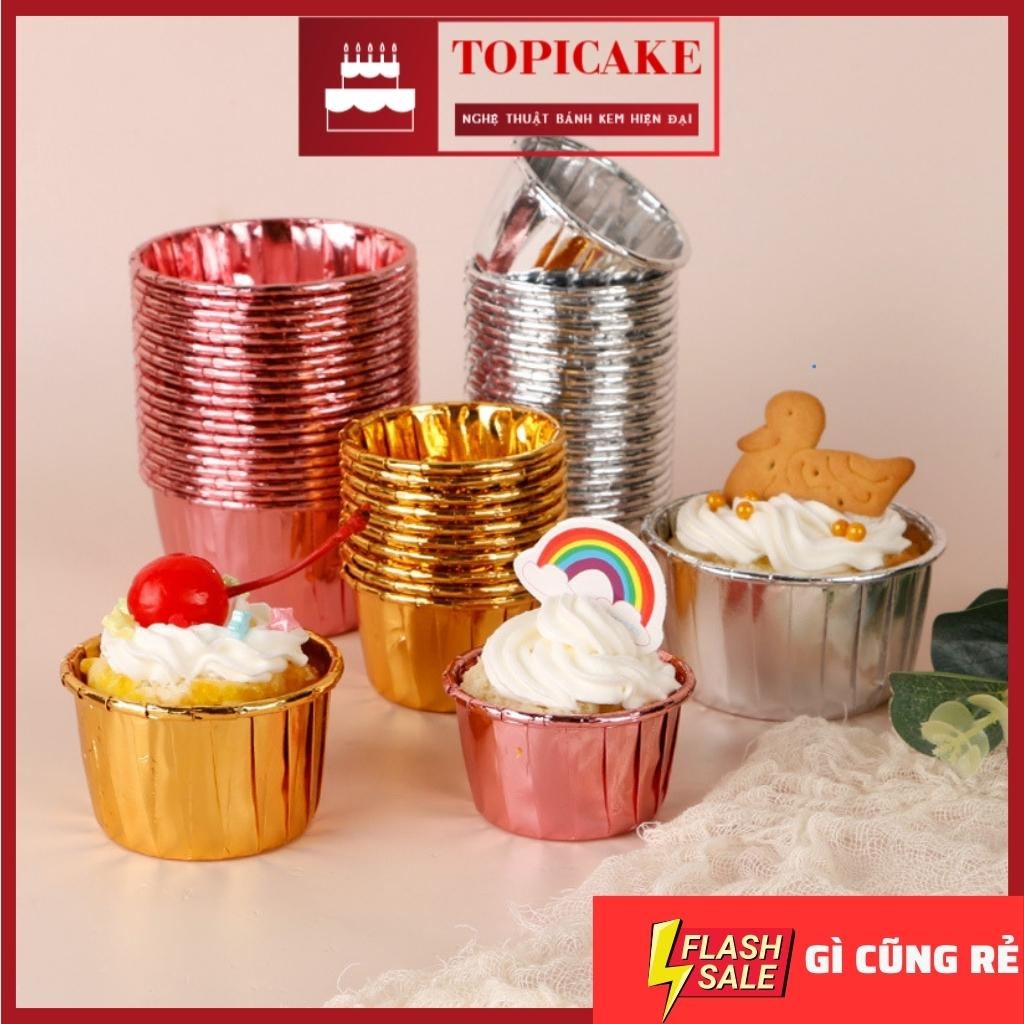 50 Ly Cupcake Nướng Bánh Giấy Nhôm Mạ Vàng Bạc Chịu Nhiệt, Cupcake ...