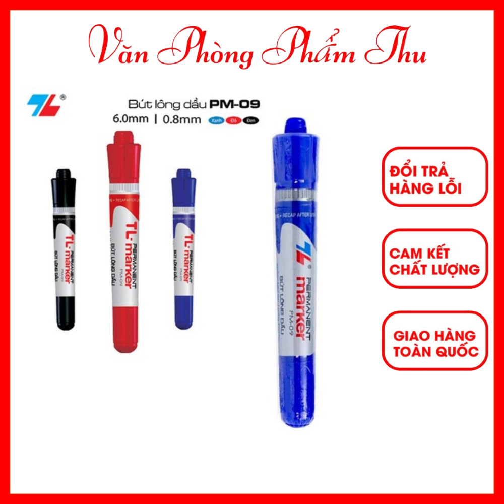 [NGUYÊN HỘP 10 CÂY] Bút Lông Dầu Lớn PM09 Mực Nhanh Khô, Khó Tẩy Xóa ...