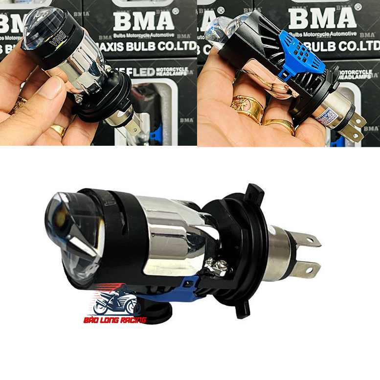 Đèn LED BMA 2 Bi Cầu M01 W6FLED 35W chân H4 chính hãng gắn được nhiều loại xe máy oto moto (quạt ...