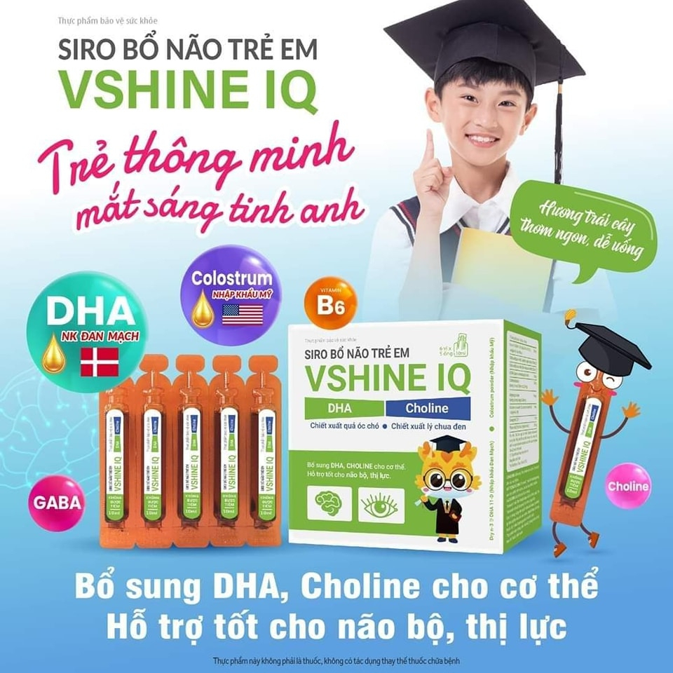 Siro Bổ Não Trẻ em Vshine IQ - Bổ sung DHA giúp bổ não, bổ mắt, giúp trí não nhạy bén, thông ...