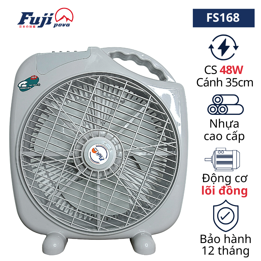 Quạt hộp, quạt tản Fuji FS168/188, 48W, chống đổ, 3 cánh 35cm, 3 mức ...