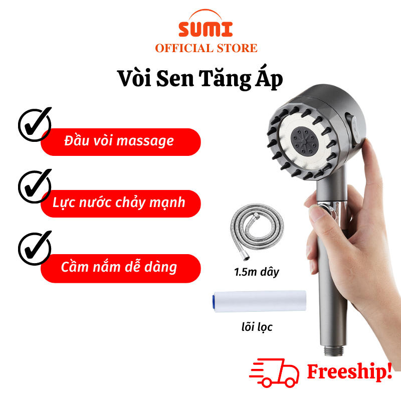 Vòi Hoa Sen Áp Suất Cao Tiết Kiệm Nước Có Thể Điều Chỉnh SUMI | Shopee ...