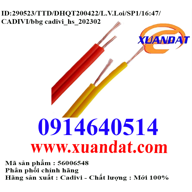 Dây đôi mềm bọc nhựa PVC - VCmd 0.6/1kV, AS/NZS 5000.1 [ Giá bán 100 ...