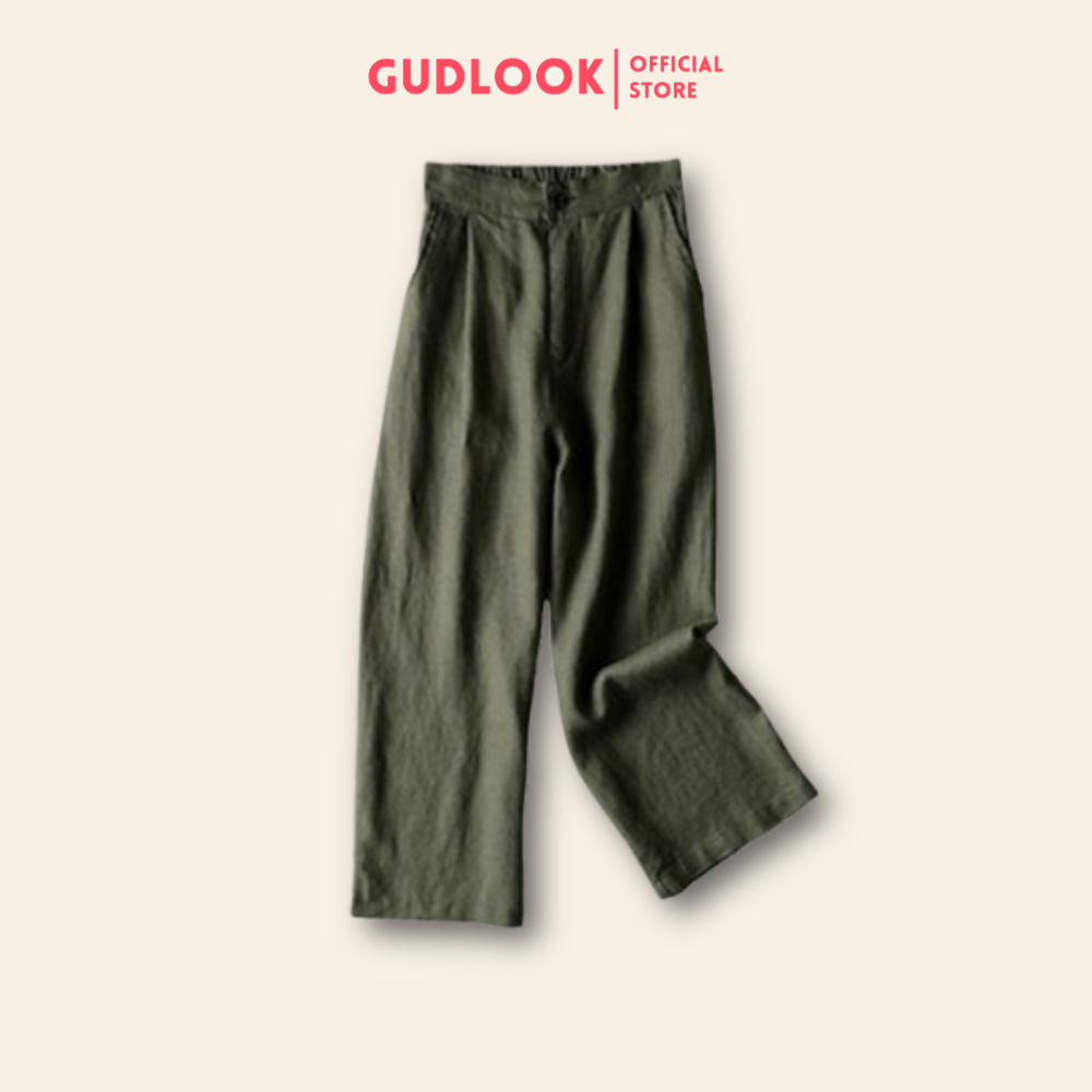 Quần Đũi Nữ Ống Rộng Suông GUDLOOK Trẻ Trung Chất Linen Mát - Quần 9 ...