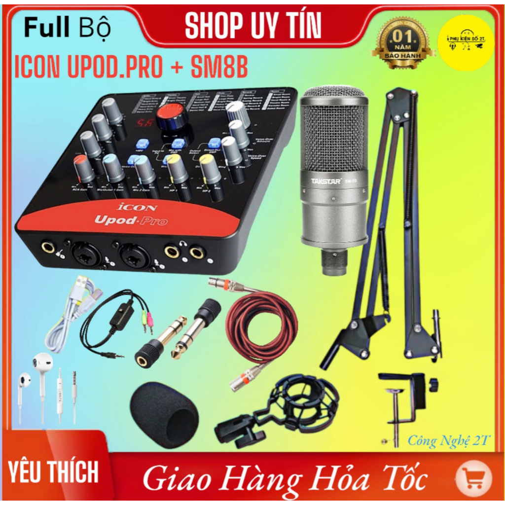 Com Bo Thu Âm Livestream cao cấp ICON UPOD PRO + Micro SM8B Full Phụ Kiện | Shopee Việt Nam