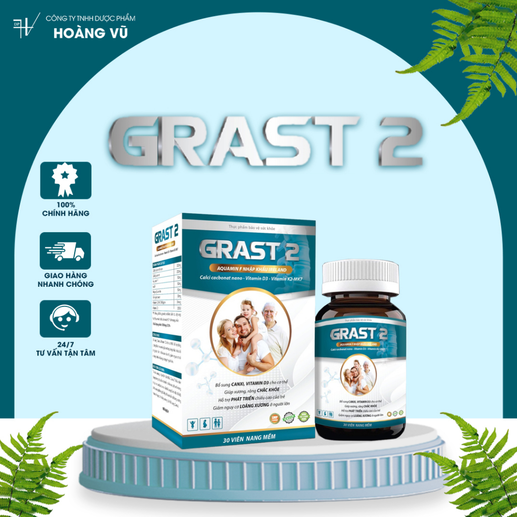[Chính Hãng] GRAST 2 (Hộp 30 viên) – Hỗ trợ tăng cường hấp thu canxi ...