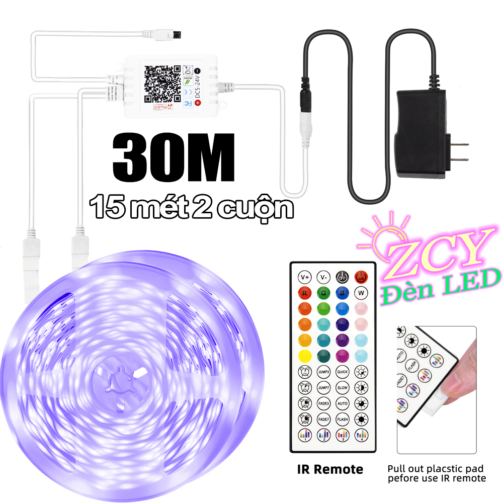 Đèn dây led RGB 16 triệu màu 40M 30M 20M 15M 24v usb điều khiển bằng ...
