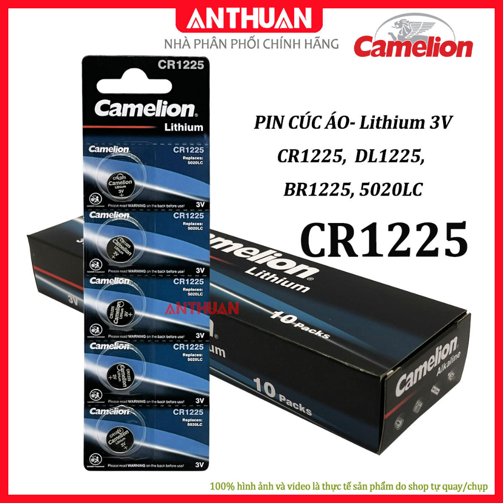 Pin CR1225 Camelion 3V. Pin đồng hồ chất lượng cao, pin nút áo thay điều khiển 5020LC DATE 10 ...