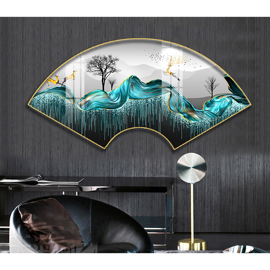 Tranh Quạt Tráng Gương Phong Cảnh Sơn Thuỷ Trang Trí Nhà, Phòng Khách ...