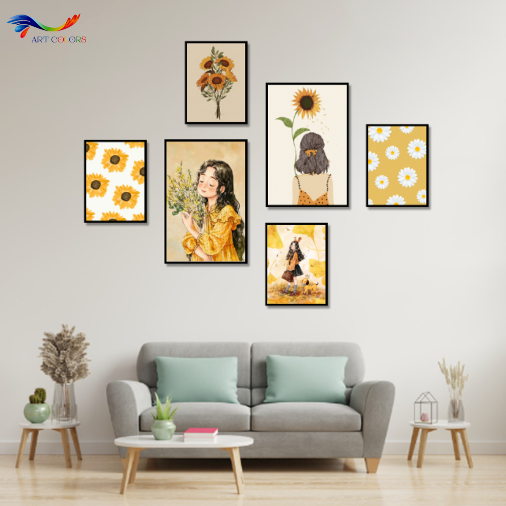 Set 6 tranh Decor, tranh gỗ dán tường, treo tường trang trí phòng khách ...