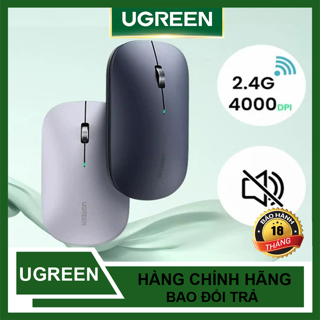 Chuột Silence Ugreen Không Dây 2.4 G UGREEN 90372, có độ nhạy 4000DPI ...