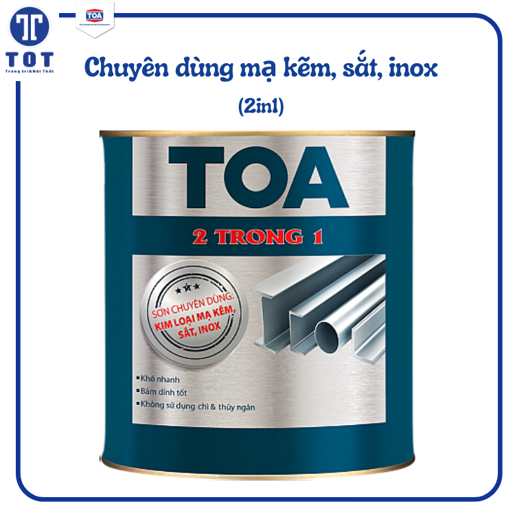 Sơn TOA 2in1 Chuyên Dùng Mạ Kẽm Sắt Inox Đủ Màu Dung Tích 0,8 Lít ...