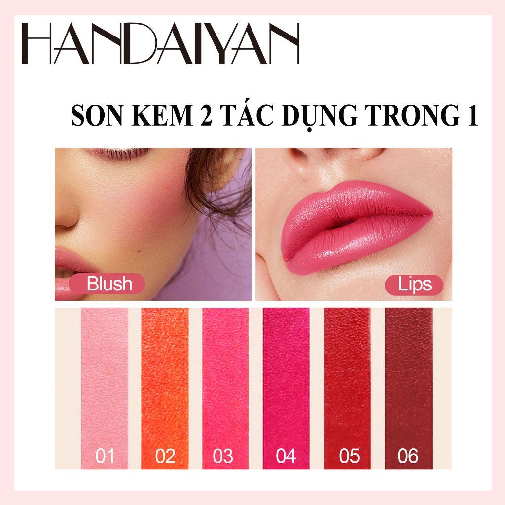 Son kem lì thương hiệu HANDAIYAN lâu trôi,chống nước.Son môi dưỡng ẩm 2 ...
