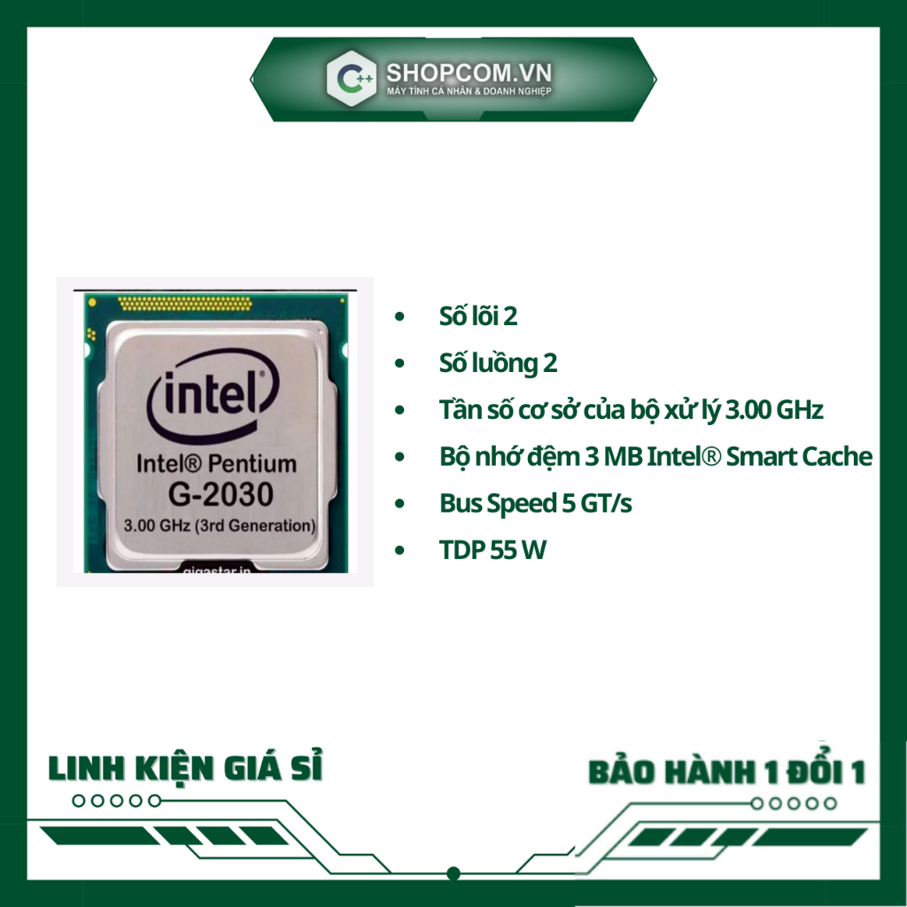 [BH 12 THÁNG 1 ĐỔI 1] Chip CPU Intel G2010 - 2020 - 2030 - 2030T - 3M Cache linh kiện chính hãng ...