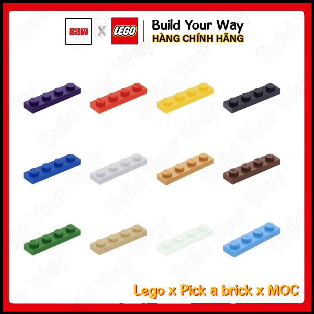 Gạch Lego chính hãng Tấm cơ bản 1x4 / Part 3710: Plate 1 x 4 | Shopee ...