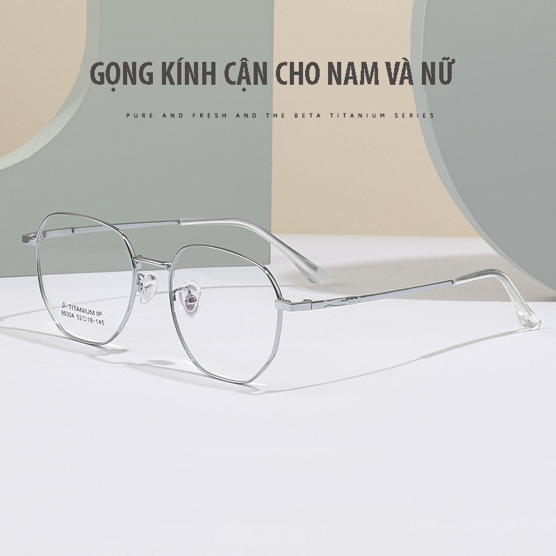 Gọng Kính Cận Titanium Đa Giác, Phù Hợp Với Mọi Khuôn Mặt Nam Nữ, Gọng ...