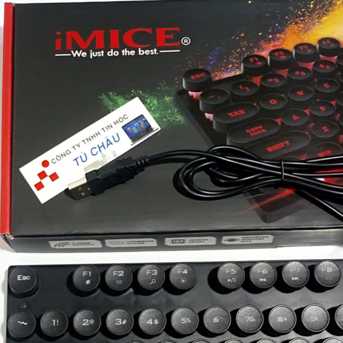 Bàn phím iMICE AK 800 (Giả cơ - 3 Coler led màu) (Chuẩn cắm USB, cáp dài 1.4m) | Shopee Việt Nam