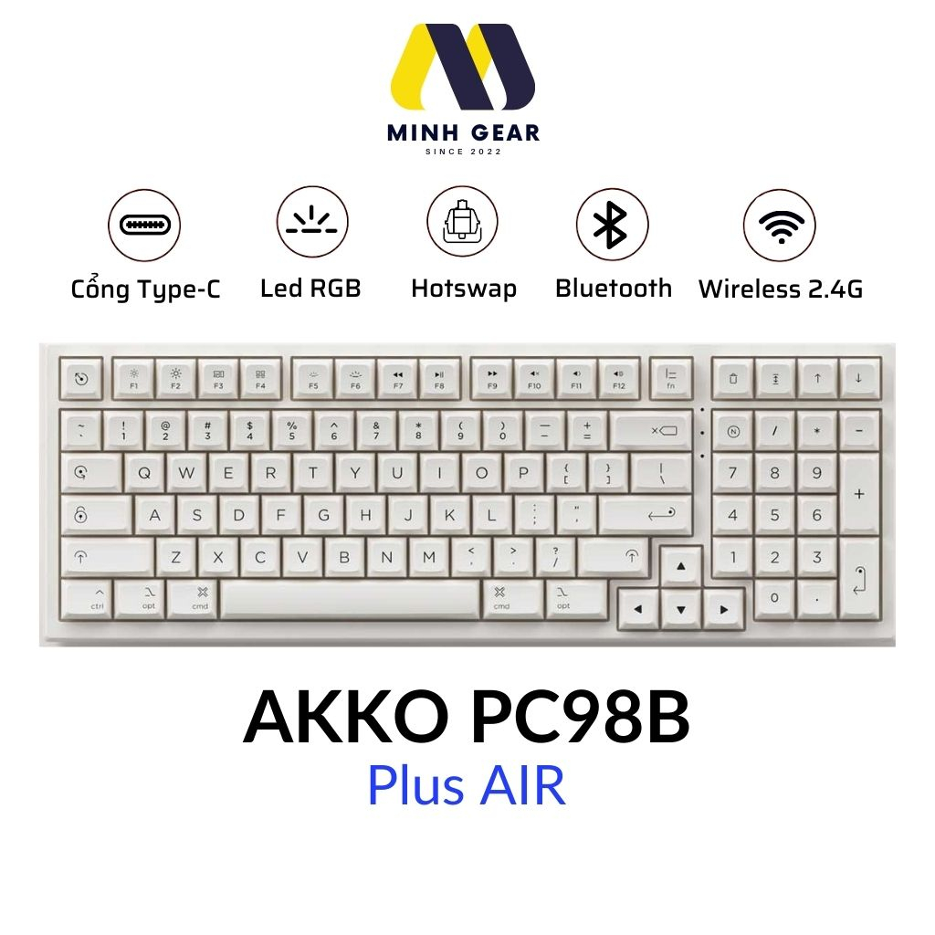 Bàn Phím Cơ AKKO PC98B Plus AIR (Multi-modes / Hotswap / RGB / Top mount) - Hàng chính hãng ...