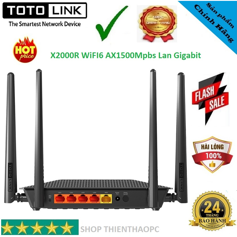 Bộ Phát WiFi6 tốc độ cao X2000R ToTolink băng tần kép Gigabit AX1500Mbps Hàng Chính Hãng ...