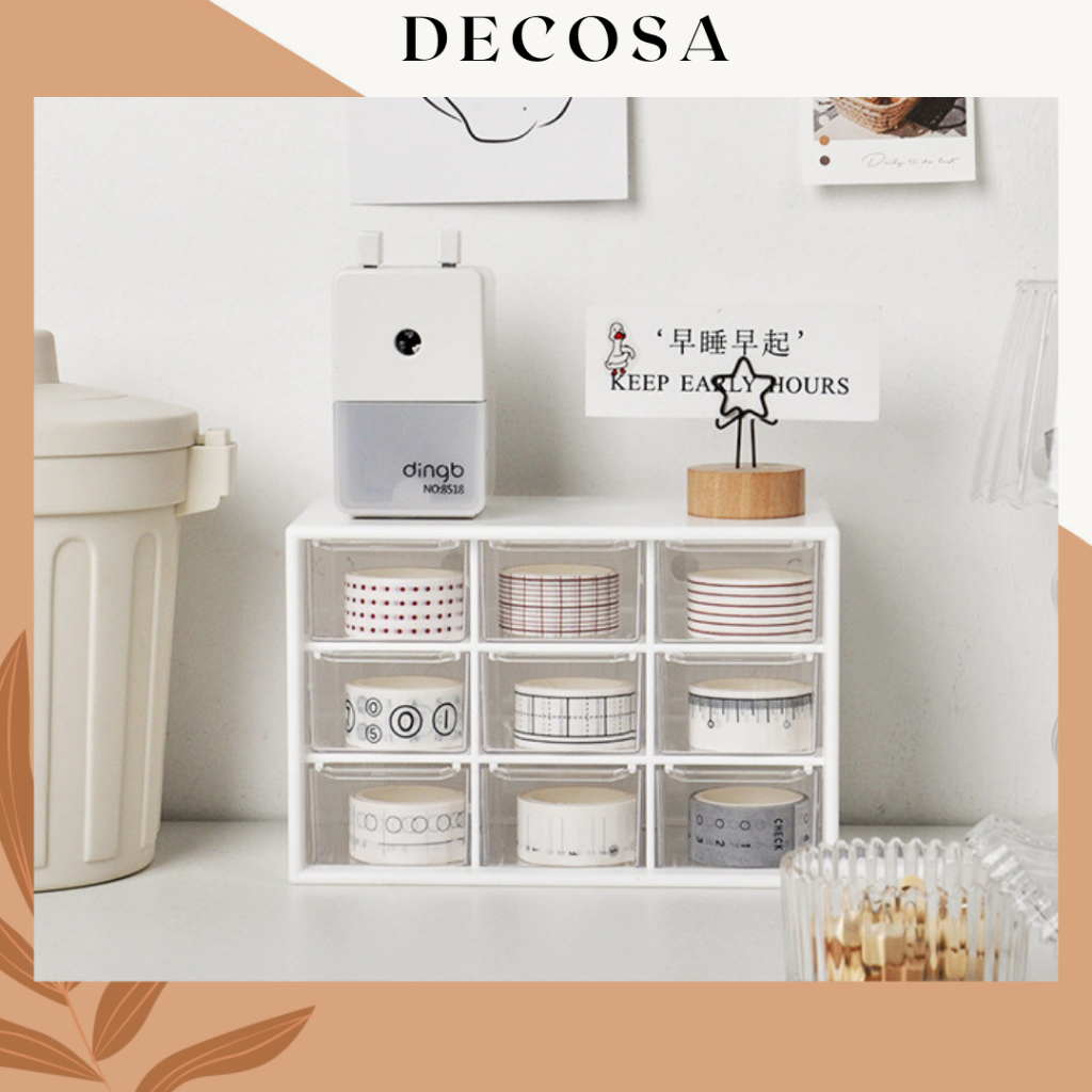 Kệ nhựa mini đa năng nhiều ngăn đựng trang sức phụ kiện tặng kèm ...