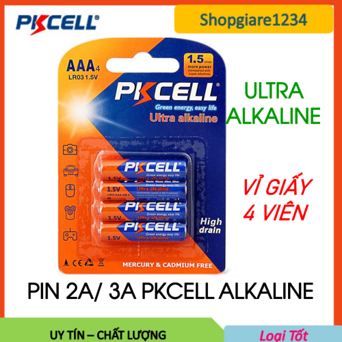Vỉ 4 Pin 2A và Pin 3A Ultra Alkaline 1.5V tuổi thọ Pin dài hơn - thương ...