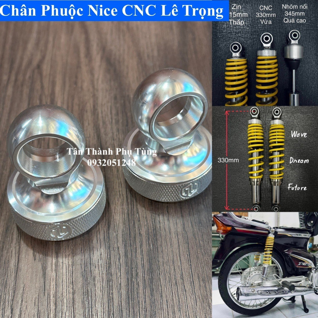 Chân phuộc Nice CNC nguyên khối chuẩn size zin 330mm- Lê Trọng ( 1 cặp ...