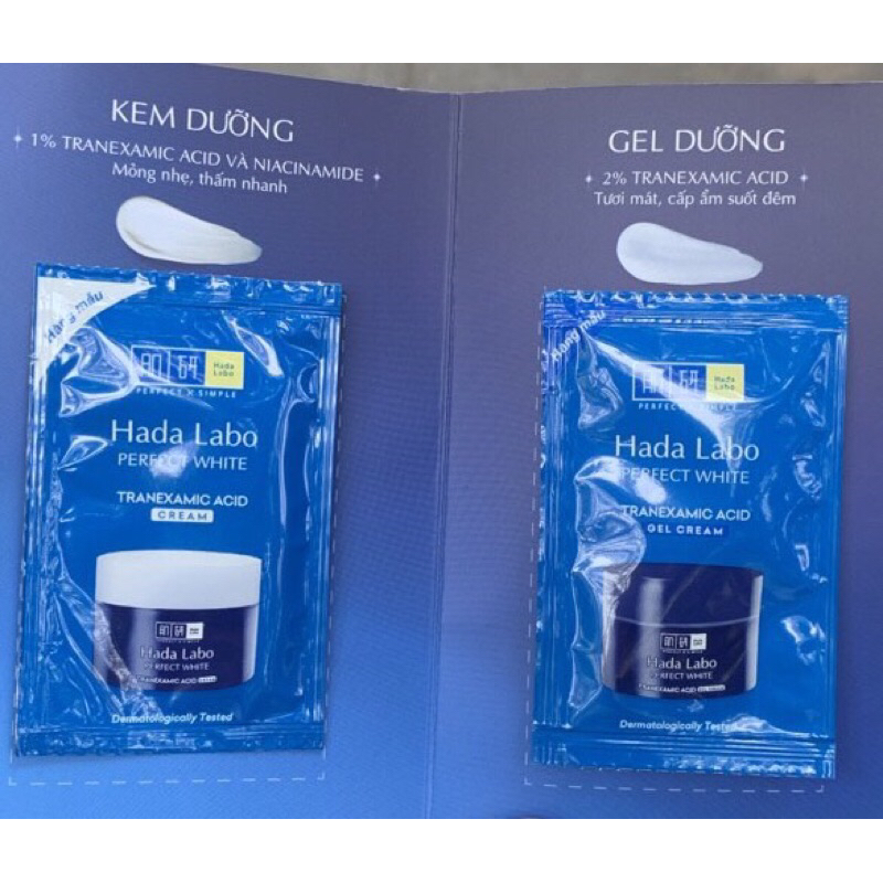 [ Combo 10 gói Mẫu dùng Thử ] Kem Dưỡng Sáng Da Hada Labo Perfect White ...
